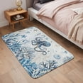Blue Marine Life Front Door Mat Indoor Entrance, Ocean Octopus Coral ...