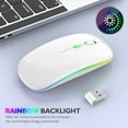 2.4GHz Wireless Mouse USB Rechargeable LED RGB Mouse Silent Ergonomic ...