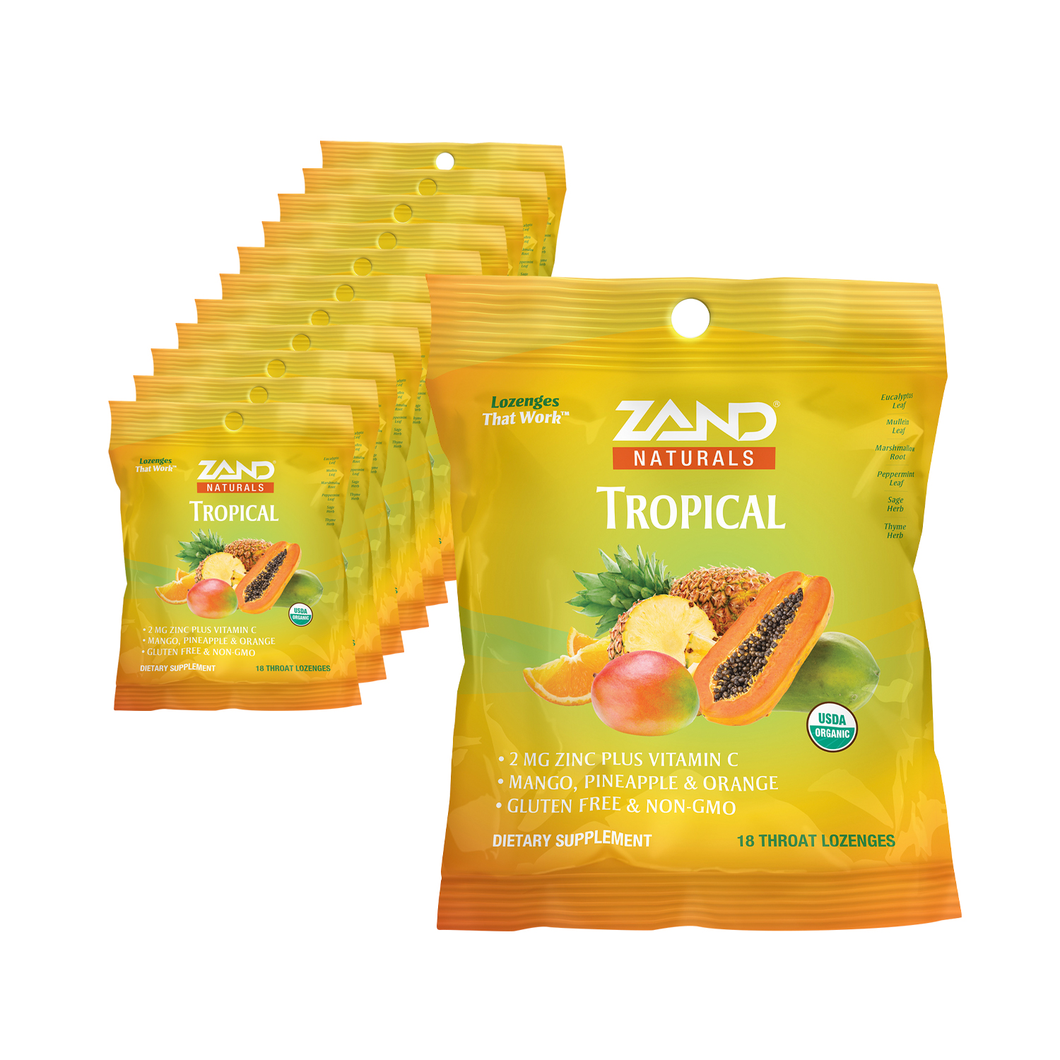 Zand Immunity Organic Tropical Soother HerbaLozenge Throat Drops ...