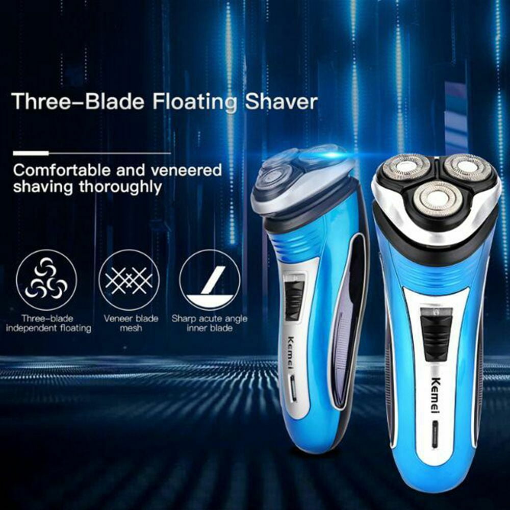 Amerteer 2 in 1 Shaver KM-2801 Blue Battery 4D Razor Wet & Dry Razor ...