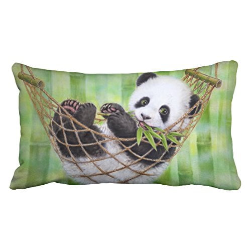 WinHome Decorative Cute Baby Panda Eat Bamboo Funny Bear Animal Art ...