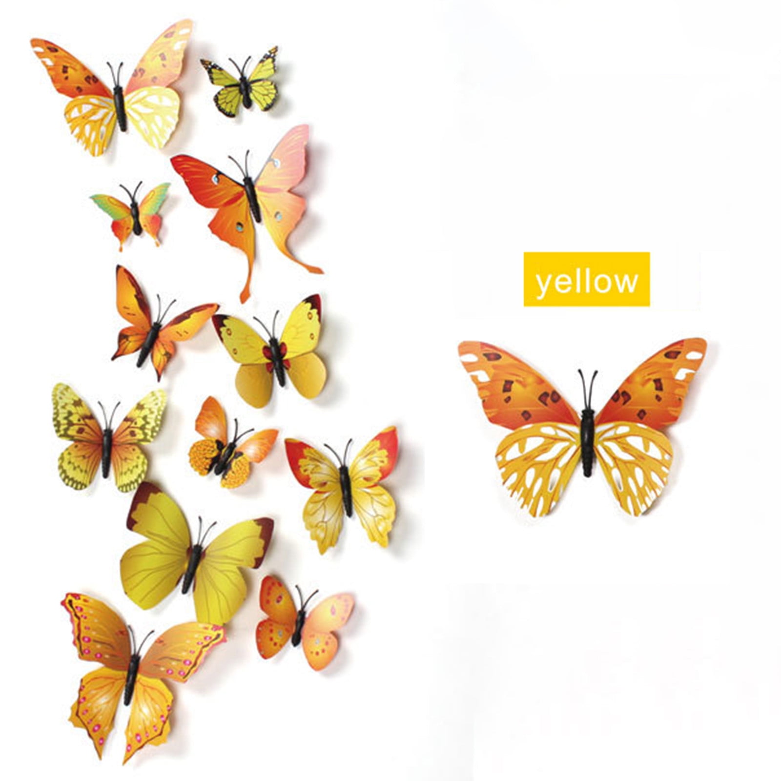 AURIGATE 12PCS 3D Colorful Butterfly Wall Stickers, Butterfly Wall ...