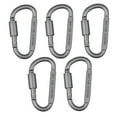 5pcs Professional D-Shaped Carabiner Heavy Duty D-ring Lightweight Aluminum Screw Locking ...