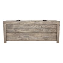 Furniture of America Scandi Wood Hidden Storage Bench in Weathered Oak ...