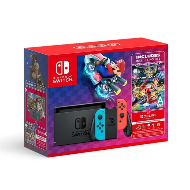 Consola Nintendo Switch 1.1 Neon 32 GB Mario Kart 8 + 3 meses Switch ...