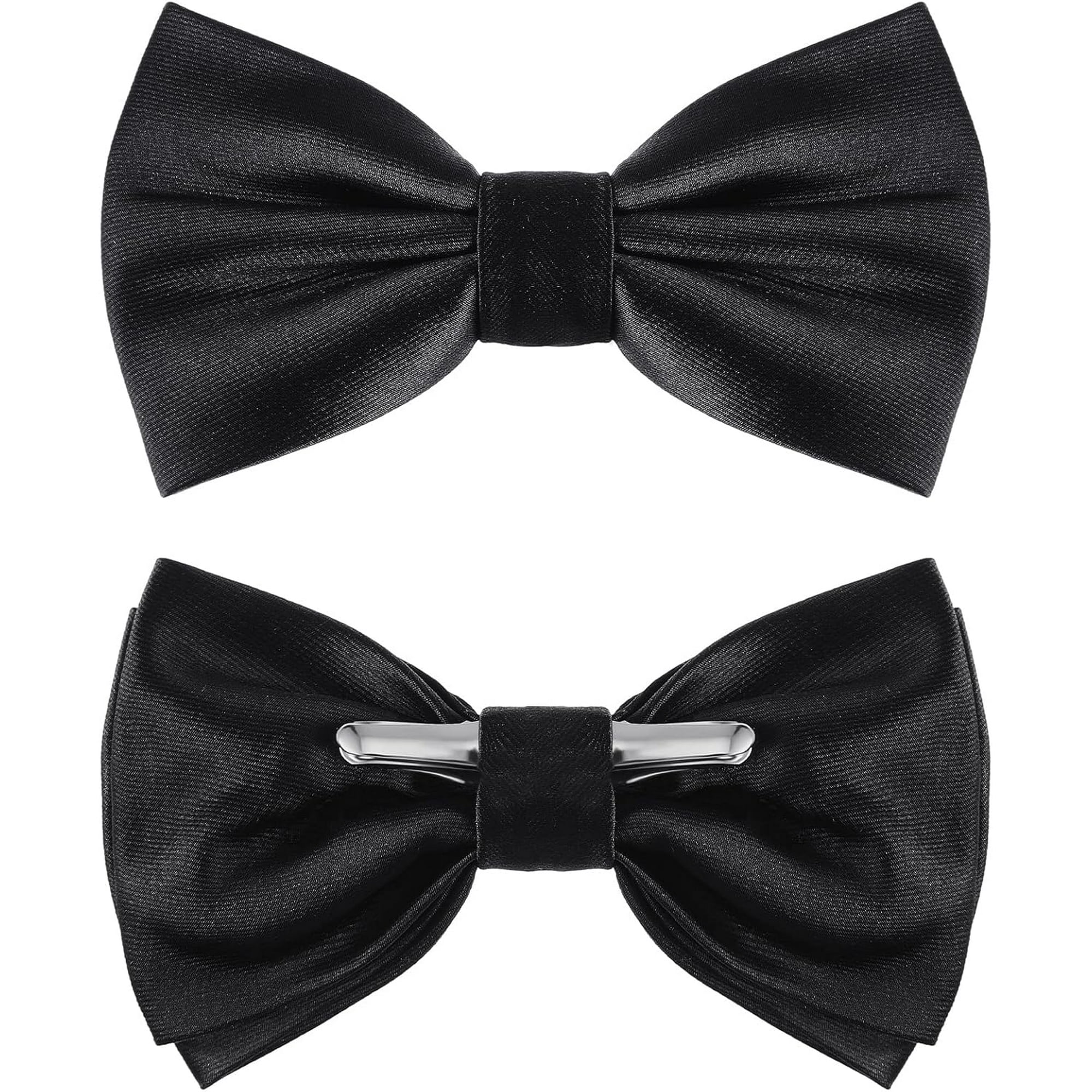 Click here for Salafire 2 Packs Clip On Bow Ties For Men Solid Bo... prices