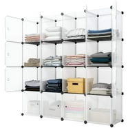 UBesGoo 12 Cubes Modular Portable Closet Wardrobe, Bedroom Storage ...