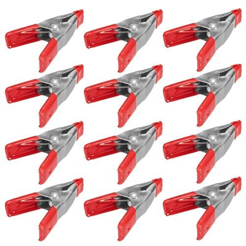 Wideskall 2" inch Mini Metal Spring Clamps w/ Red Rubber Tips Clips ...