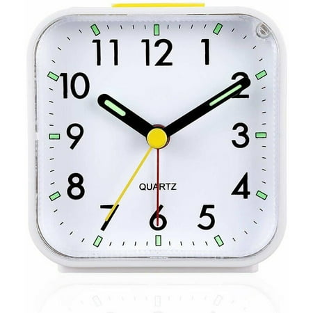 Silent no-tick analog alarm clock, gentle wake-up, snooze and battery ...
