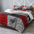 4 Piece Duvet Cover Set Queen, Abstract Geometric Buffalo Plaid Soft ...