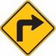 Lyle Right Turn Traffic Sign,24" x 24" W1-1R-24HA - Walmart.com