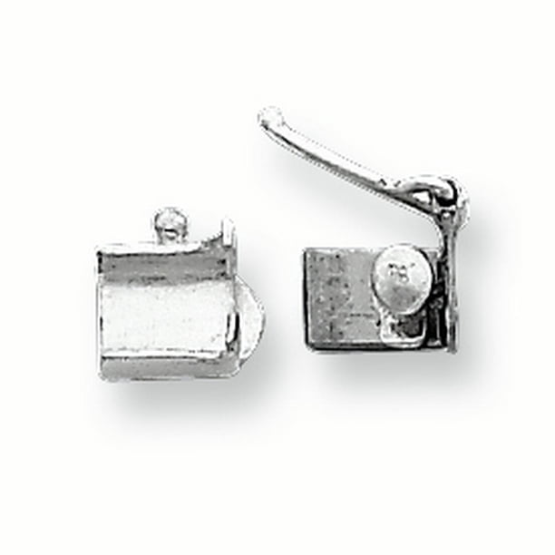 Sterling Silver 7.1 x 5.1mm Push Button Box Clasp - Walmart.com ...