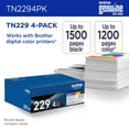 Brother Genuine TN229 4PK Standard Yield Toner Cartridge Multipack in ...