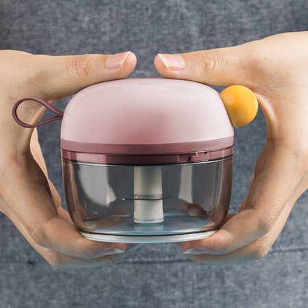 Mini Garlic Chopper Grinder Adsorbable Machine Crusher Portable Pull ...