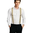 BIGLUFU Vintage Suspenders for Men Heavy Duty 4 Snap Hooks for Belt ...