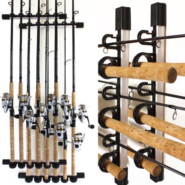 Vertical Fishing Rod Rack, Fishing Pole Holder Wall Mount Fishing Pole ...