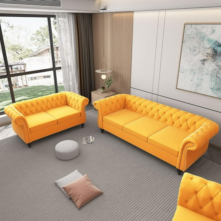 Yellow Living Room Furniture Set VR 151 ROMANIA SOFA SET