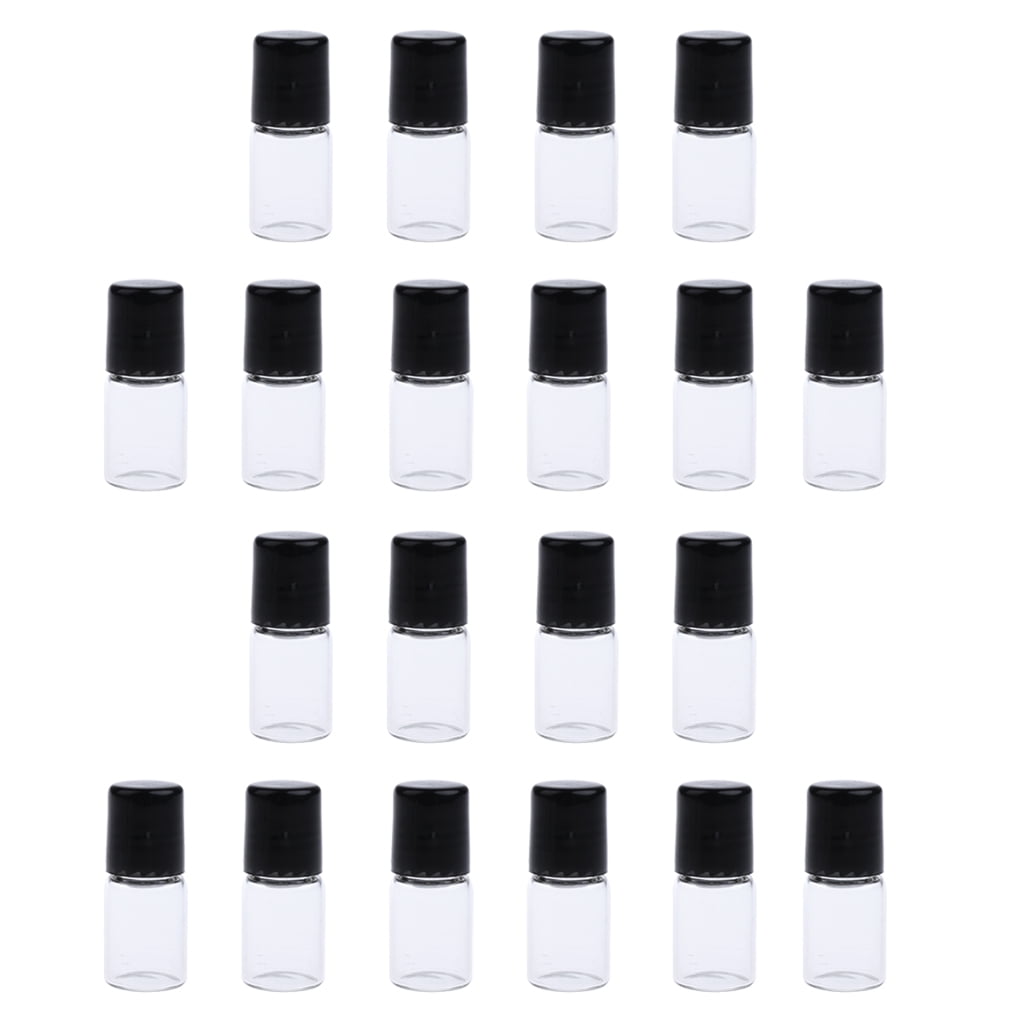 20 Pieces Empty Glass Roll On Bottles for Essential Oil Perfume 1ML ...