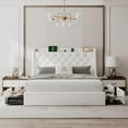 Honfach Full Bed Frame with 4 Storage Drawers, Upholstered Storage Bed ...