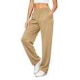 AHTJRT Women's Plus Size Straight Leg Pants Elastic Waist Comfort Ultra ...