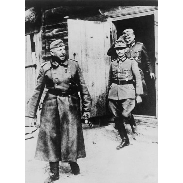 Field Marshall Erich Von Manstein With German Military Men On An ...
