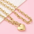 304 Stainless Steel Heart Pendant Cable Chain Necklaces for Women with ...
