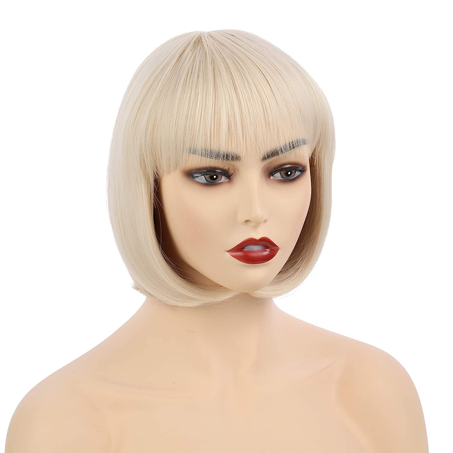Onedor 10" Short Straight Hair Flapper Cosplay Costume Bob Wig (60 ...