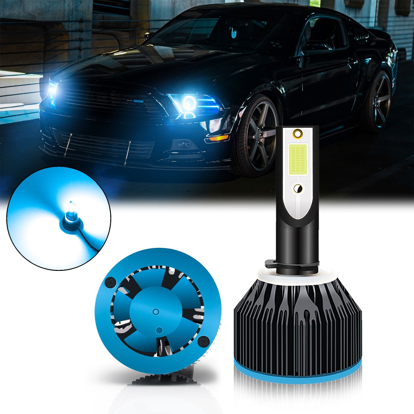 Xotic Tech 880 881 Ice Blue LED Headlight Bulb All-in-one Conversion ...