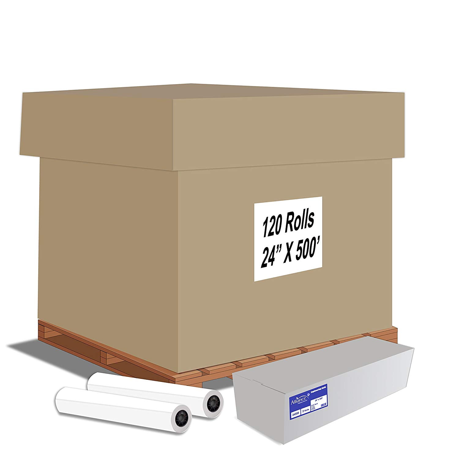 Alliance Wide Format Paper 24" x 500' Bond Engineering 20lb | 92 Bright ...