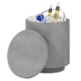 2.6 Gal Outdoor Side Table Cooler, 3-in-1 Concrete Bar Table with ...