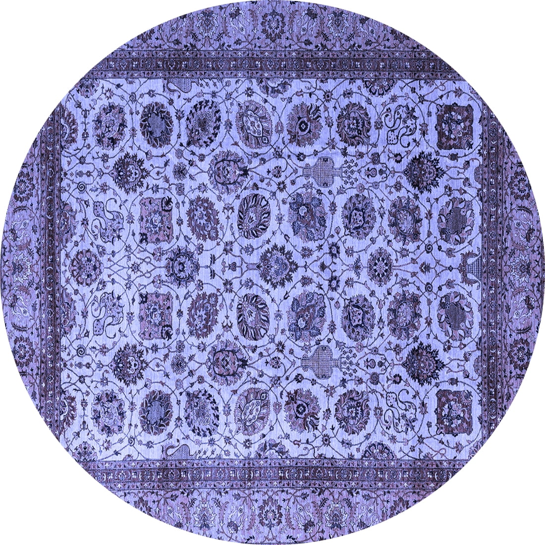 Ahgly Company Indoor Round Abstract Blue Modern Area Rugs, 6' Round ...