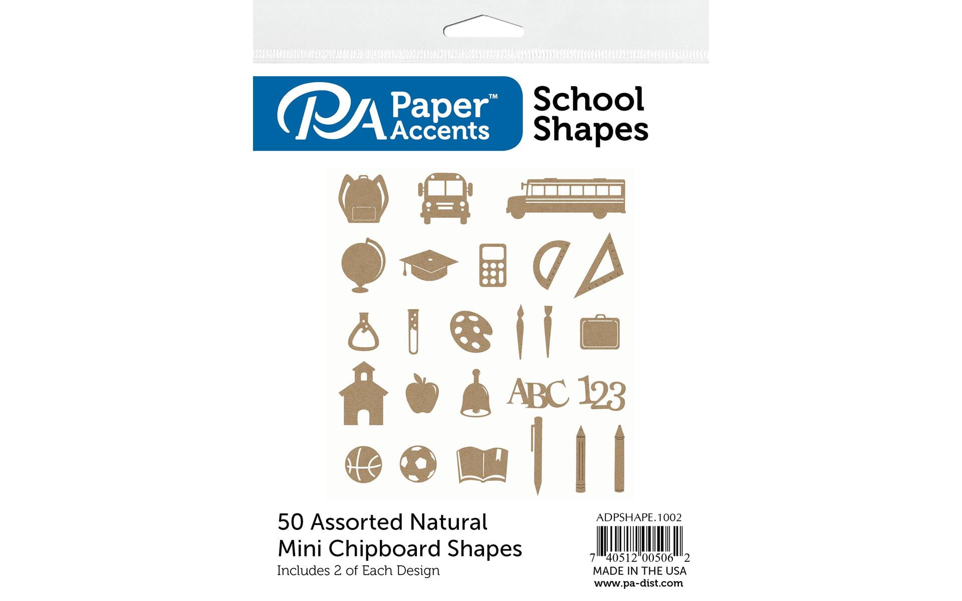 Chip Shapes 50pc Ast School Natural - Walmart.com