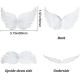 12PCS 3" 3D Mini White Feather Plastic Angel Wings Small Christmas Tree ...