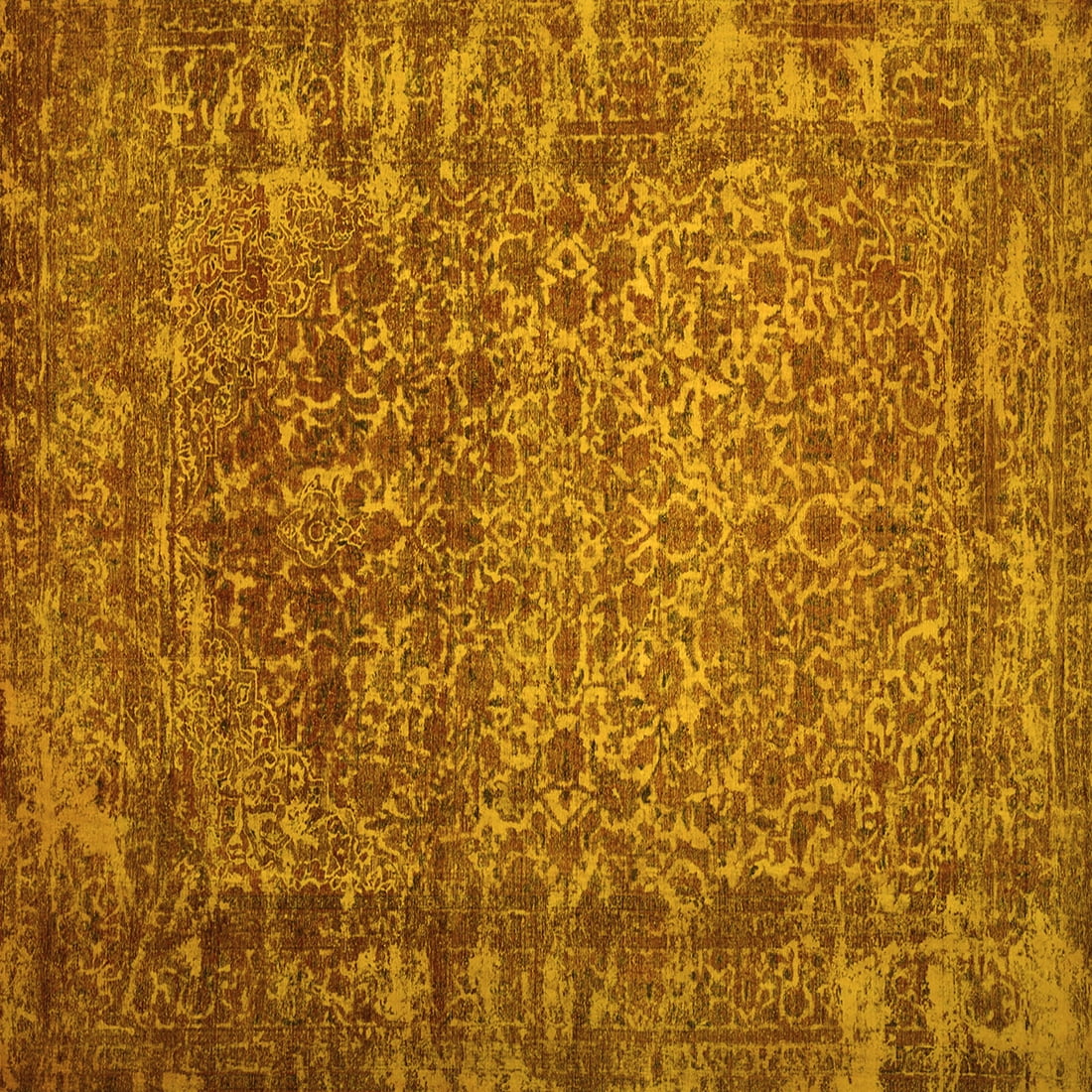 Ahgly Company Indoor Square Abstract Yellow Contemporary Area Rugs, 5 ...