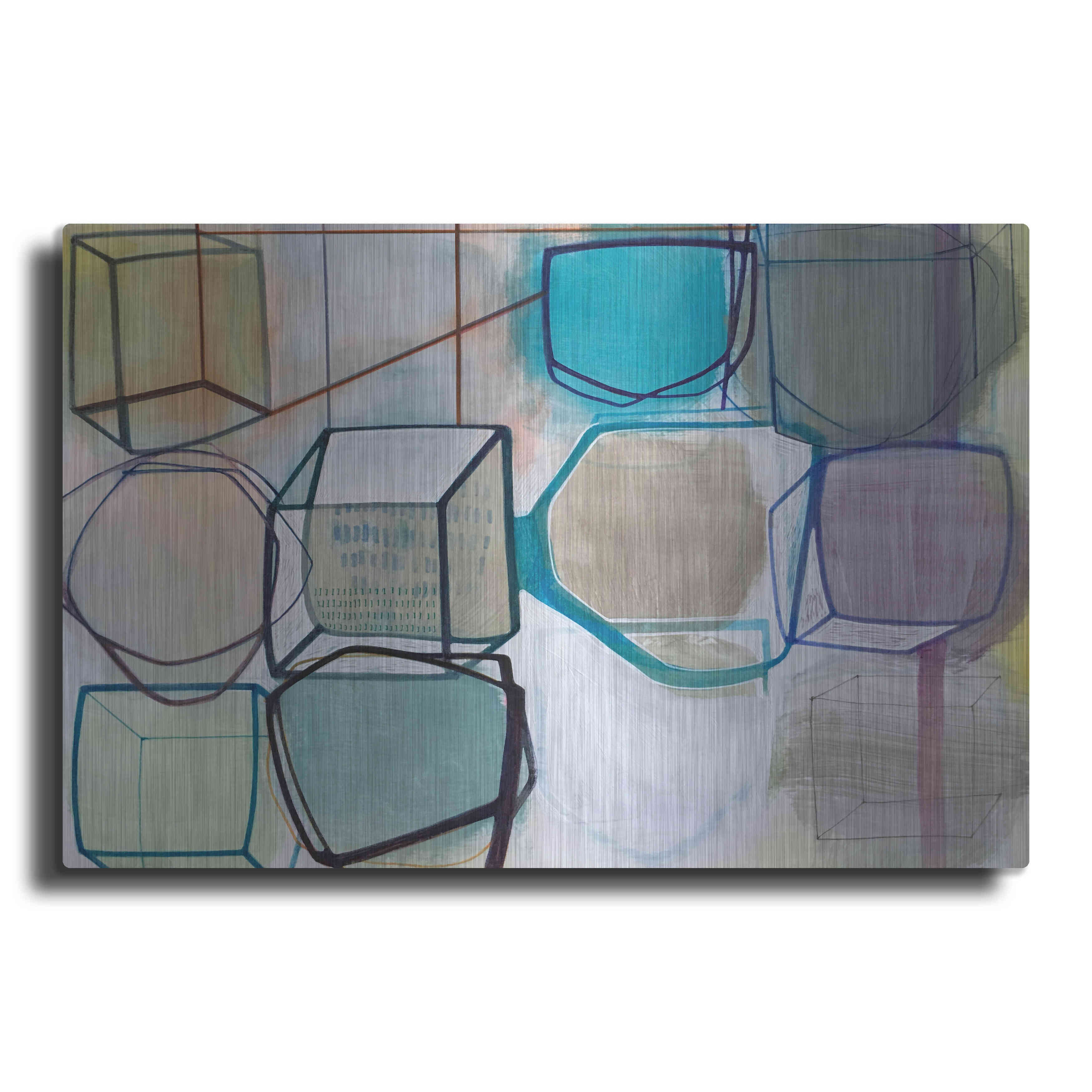 Luxe Metal Art 'Paper Abstract 3' by Naomi Taitz Duffy, Metal Wall Art ...
