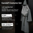 Deluxe 5 Pcs Wizard Costume for Adults Grey Wizard Robe with Wizards ...