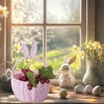 Easter Woven Bunny Basket with Handle Rabbit Ears Candy Storage Bucket ...