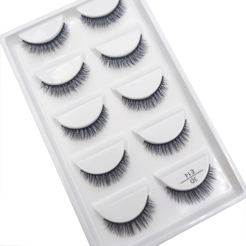 5 Pairs Natural 8D Eyelashes Wispy Fluffy Long Manga Eyes for Dating ...