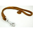 Brown Round Genuine Rolled Leather Dog Short Leash 20" Long 5/8" Wide ...