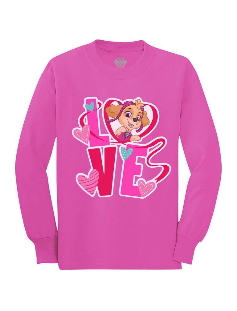 Paw Patrol Shirts for Boys Girls Clothes Love Ribbon Toddler Kids Long ...