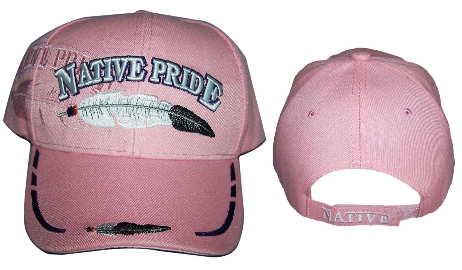 Feather Native Pride Baseball Caps Hats Embroidered Pink Color -- FREE ...