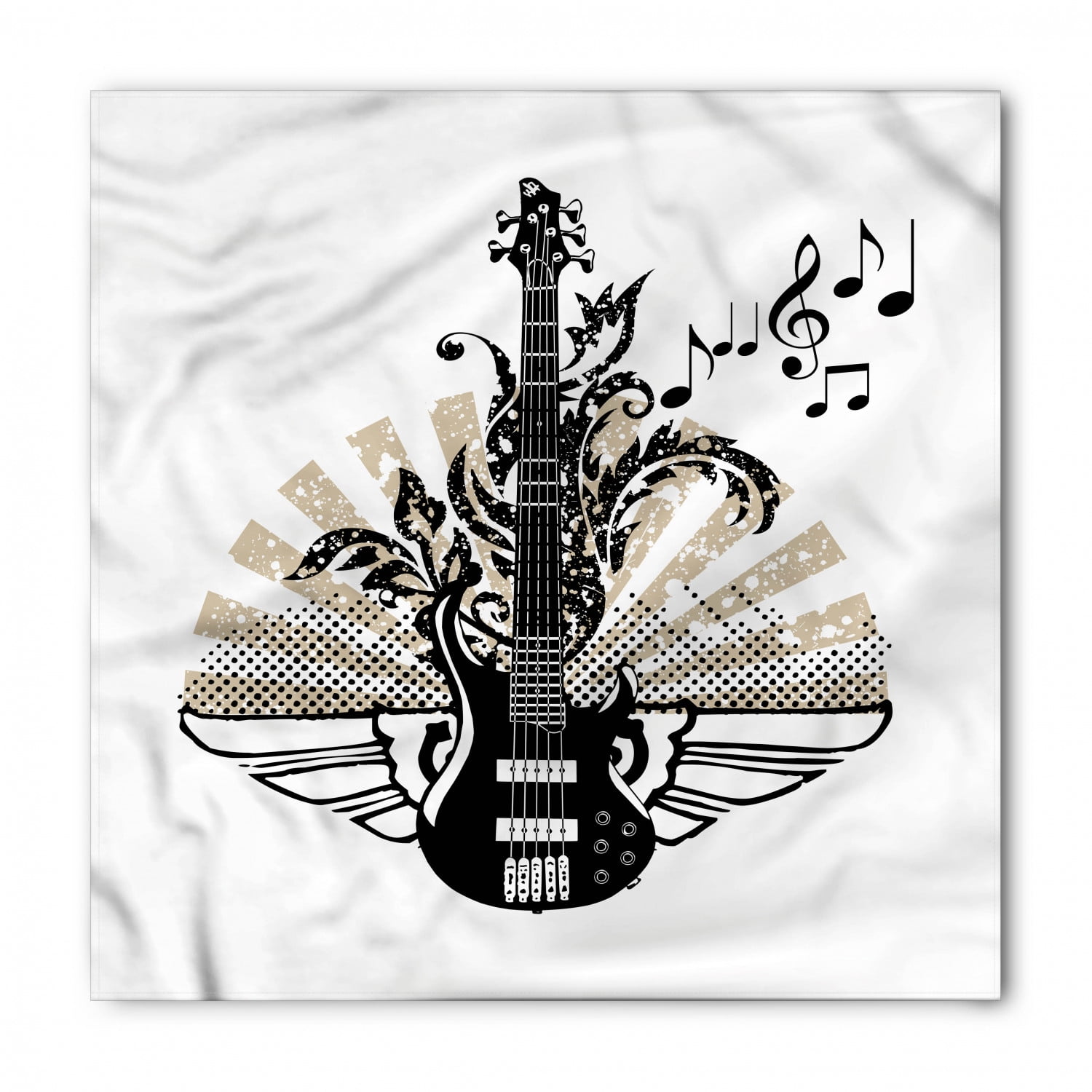 Guitar Bandana, Rock and Roll Pattern, Unisex Head and Neck Tie, by ...
