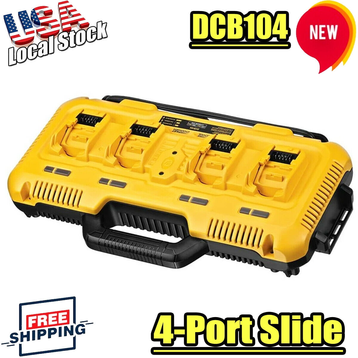 DCB104 Charger For Dewalt 12V/20V Max 4-Port Li-Ion USB Charger PB ...