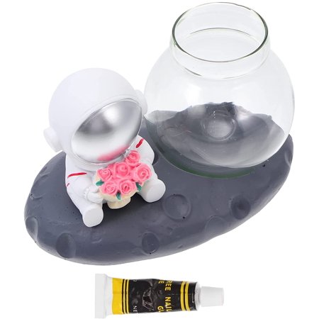 1 Set Valentine' s Day Planter Spaceman Glass Vase Astronaut Figurines ...