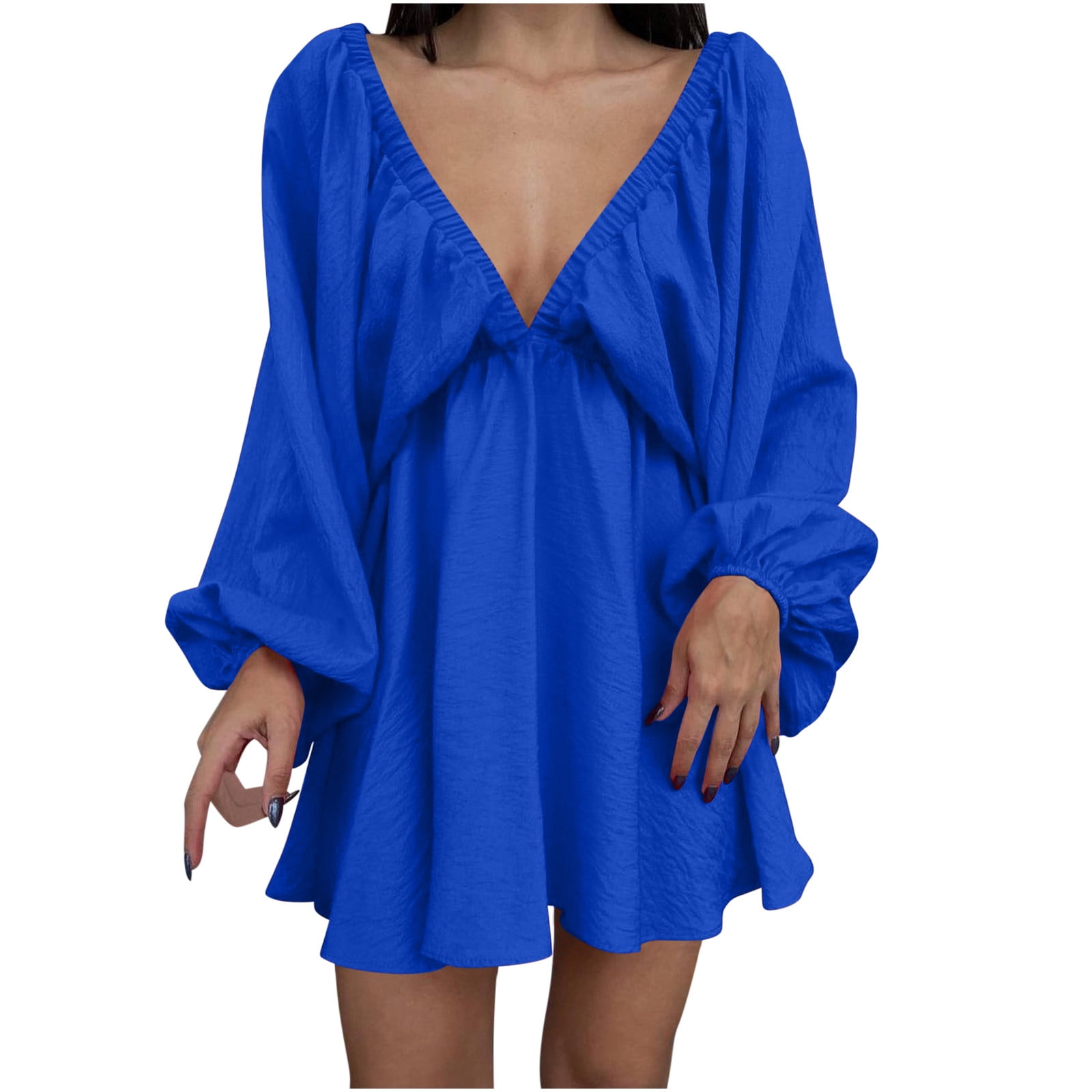 Click here for Unbranded Knee Length Dress For Women V-Neck Knee... prices