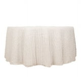 Balsa Circle 120 in White Shaggy Fringe Polyester Round Tablecloth ...