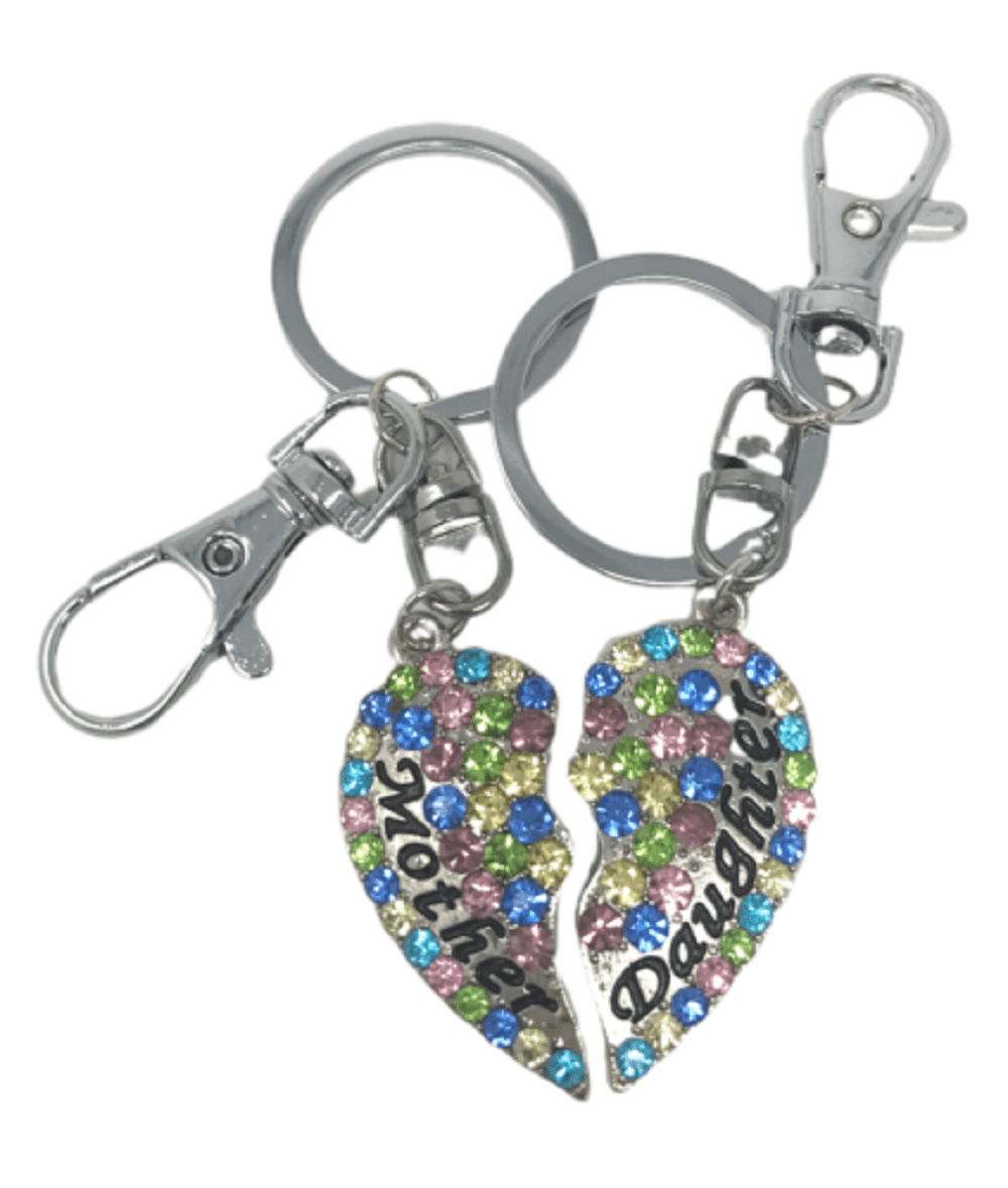 Set of 2 Elegant and Classic Heart Shaped Silver and Multi-coloured ...