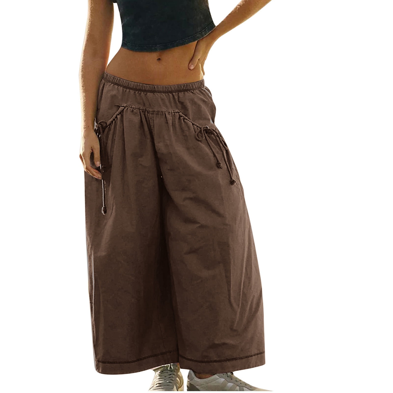 Click here for Miqool Womens Casual Baggy Cargo Pants Elastic Wai... prices