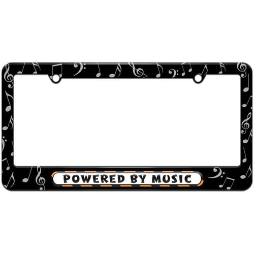 Powered By Music License Plate Tag Frame, Multiple Colors - Walmart.com