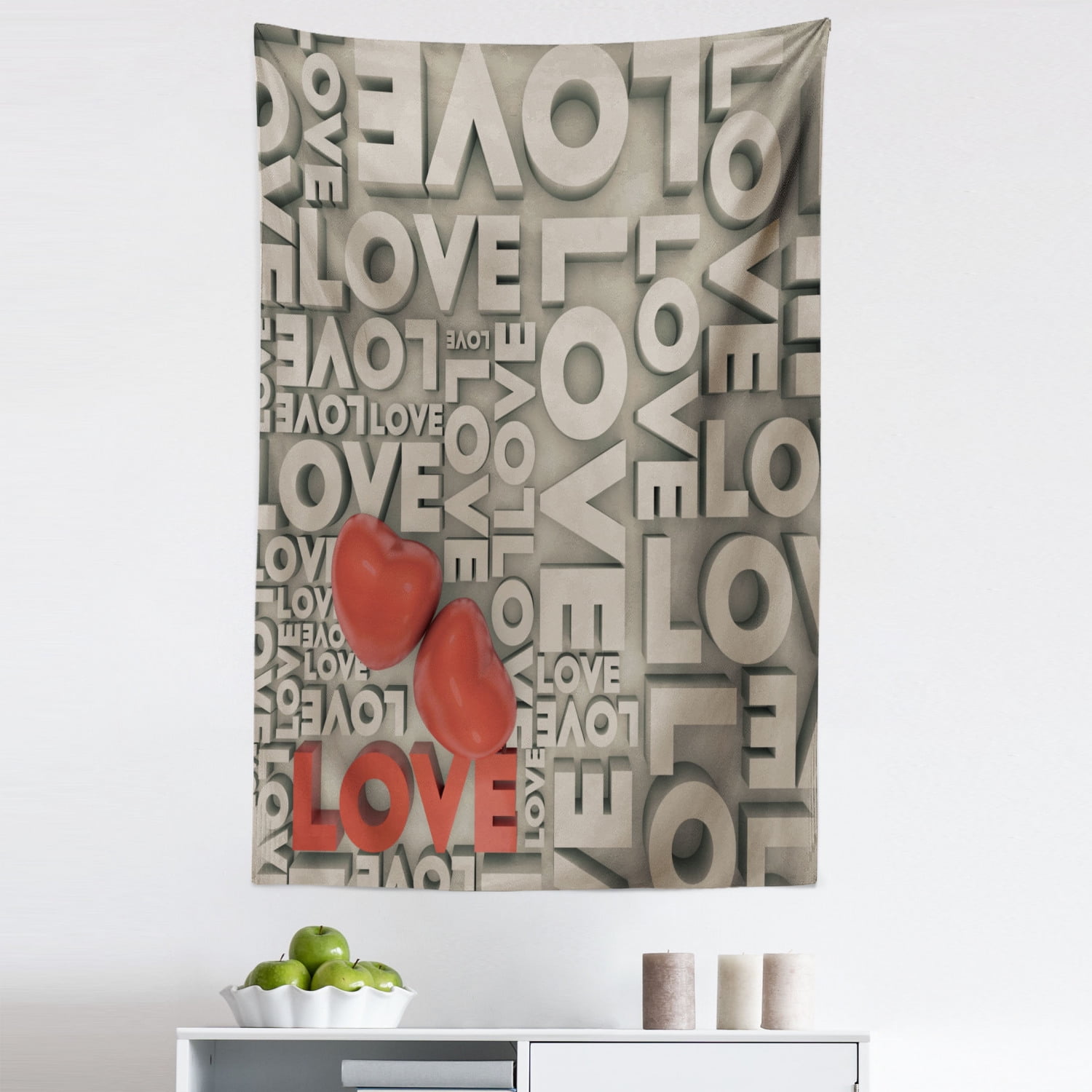 Love Tapestry, Macro Big Texts Lettering Setting Passionate Emotions ...